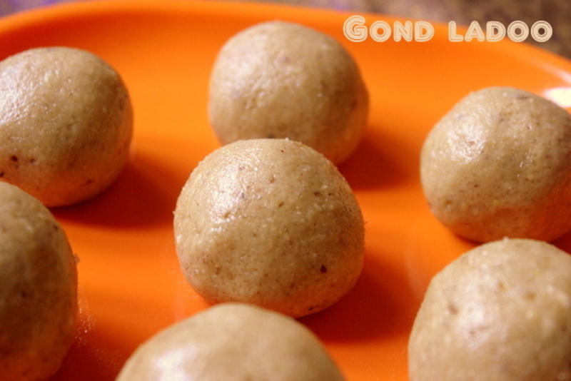 Gond or gaund ke ladoo (edible gum ladoo) (with wheat flour) recipe ...